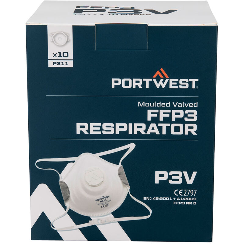 Masque Ffp3 Valve (par 10) - Blanc - Portwest