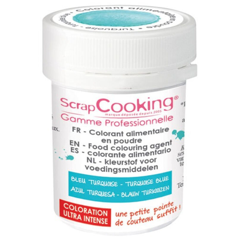 Colorant Alimentaire En Poudre Turquoise 5 G - Scrapcooking