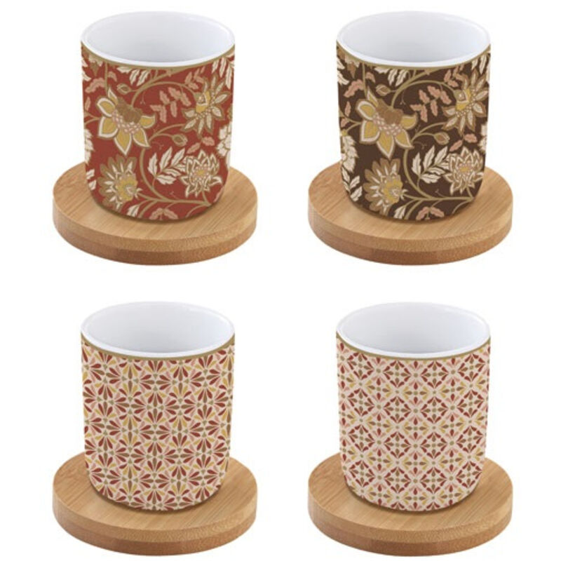 Coffret 4 Tasses à Café 11 Cl - Fleurs De Rêves - Easy Life