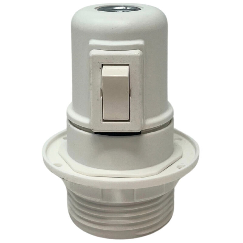 Douille E27 Avec Interrupteur Semi-fileté Avec Rondelle 2 à 250 V Blanche