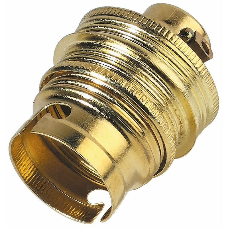 Douille b22 acier laitonné avec passage de fil raccord ø 11 mm double bague Douille b22 acier laitonné avec passage de fil raccord ø 11 mm double bague