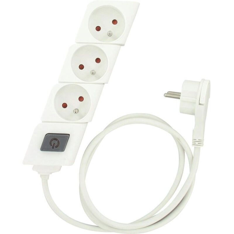 Bloc multiprise fiche plate 3 x 2p+t - DHOME