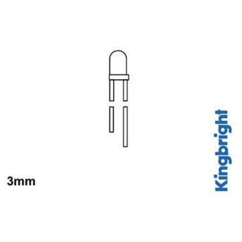 Led 3mm Transparente - 1500 2000 Mcd