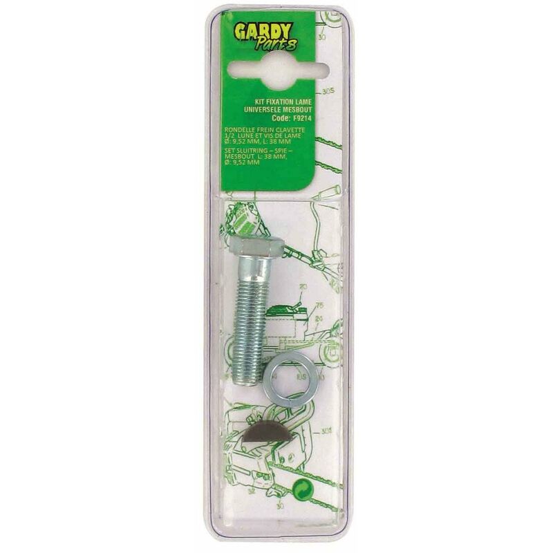 Kit Rondelle Frein + Clavette 1/2 Lune + Vis De Lame - ø 9,5 X 38 Mm.