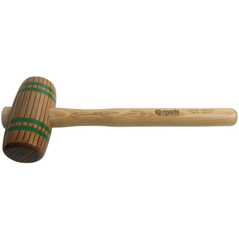Maillet bois dynachoc diam 60mm lg 320 mm manche hickory frette