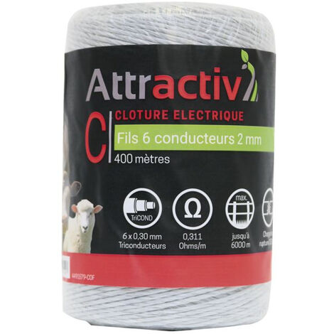 Fil 6 Conducteurs Tricond ø 0,3 Mm Blanc/rouge, Bobine 400m