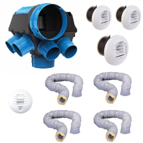 Kit complet VMC Hygro BC2 hygro basse conso 6 sanitaires (4 bouches + 5 ...