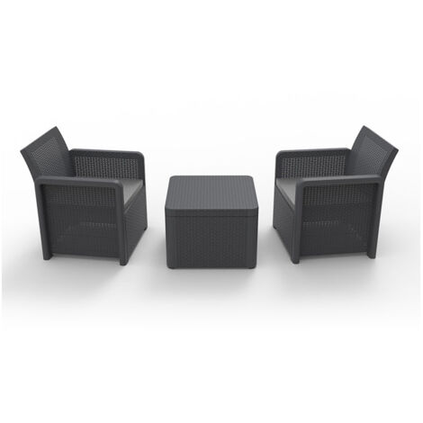 Jardin/terrasse Ensemble 2 Fauteuils + 1 Table Nassau Tete A Tete ...