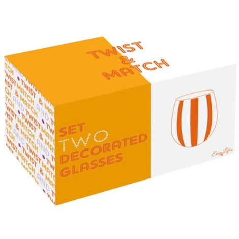 Verres à eau Pozzi Milano Twist Match en boîte cadeau orange de 500 ml ...