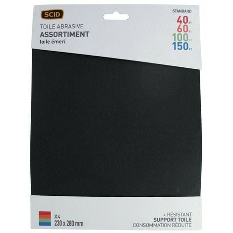 Toile émeri 230 X 280 Mm 40 X 1 / 60 X 1 / 100 X 1 / 150 X 1 4