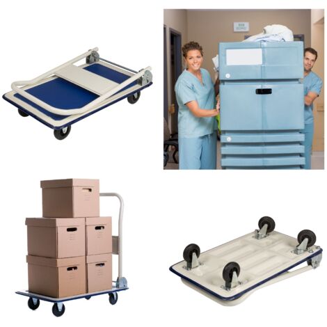 Chariot de manutention pliable 150 kg compact avec roues silencieuses ...