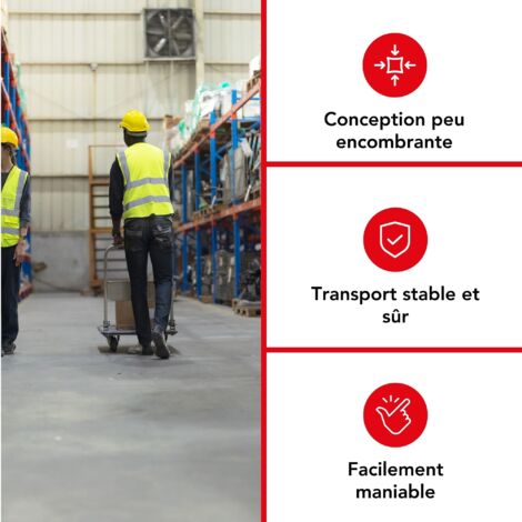 Chariot de manutention pliable 150 kg compact avec roues silencieuses ...