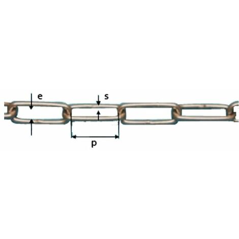 chaine inox 316 din 5685/c diam.4mm bte 25m cmu 100kg
