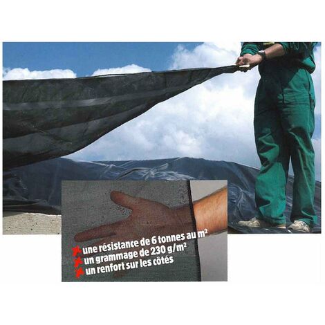 Grille Tissee Pour Proteger Les Silos 'silotex' 12x15 M - Noir 240g/m²