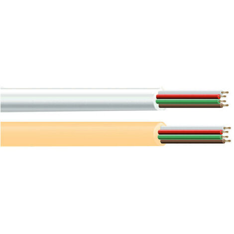 100 Câble Téléphon Plat 8 Voies Ivoire Edm Euro/Mts