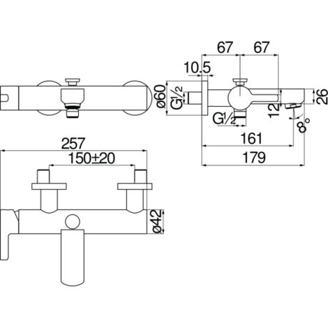 Nobili Lira Series LR116110/1CR Mitigeur monocommande externe de ...