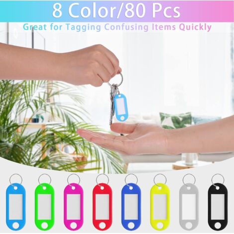 80 Pièces Porte Etiquette Clef, Porte Clés Inscriptibles, Porte ...