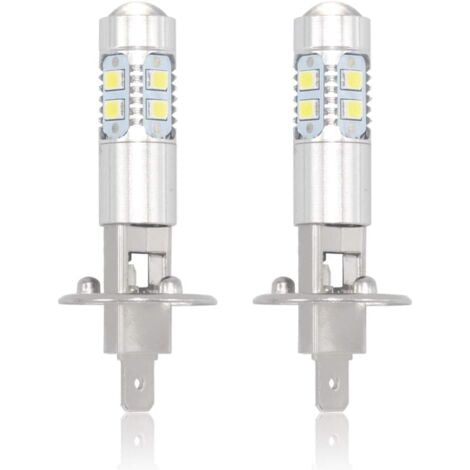H1 LED Ampoules de phare, 6000K Super White Fog Driving Light 100W 2400LM Daytime Running Light ...