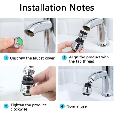 Pièces Economiseur d'Eau pour Robinet, Embout Robinet, Rallonge de Robinet, Economie d'Eau ...