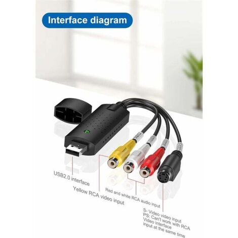 Convertisseur VHS vers numérique, carte de capture vidéo Hi8 VHS vers ...