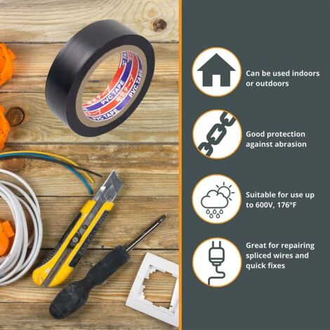 Ruban isolant électrique, 10 pièces, noir, pour le cerclage et la ...