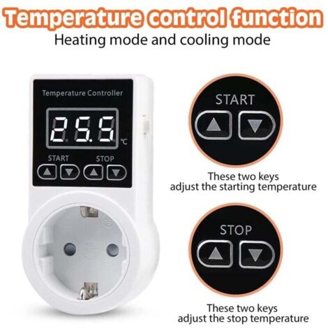 YMYNY 1 Prise de Thermostat avec Capteur, Prise de ContrôLeur de TempéRature NuméRique ...
