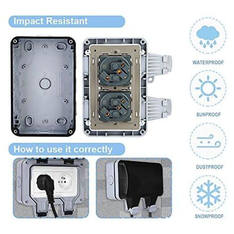 YMYNY IP66 Waterproof Socket, Weatherproof Outdoor Sockets, Outdoor ...
