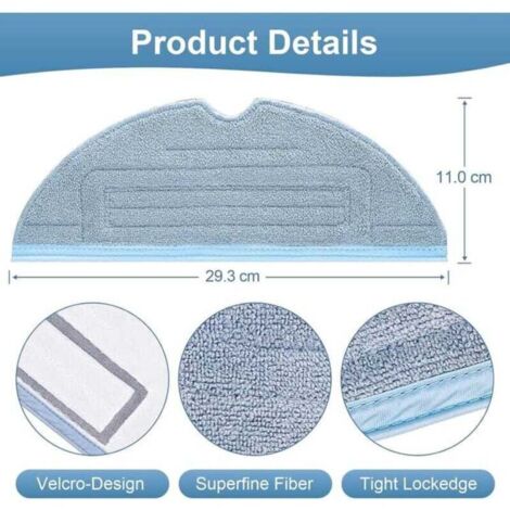 6pcs Serpillière pour Roborock S7 Pro Ultra S7 MaxV Ultra S7 Plus S7 ...