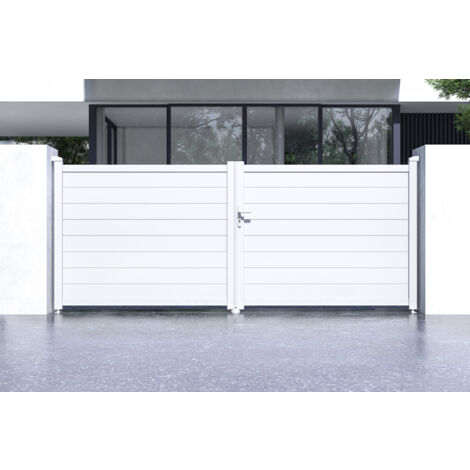 Portón abatible 3,5m EIGER H.140 aluminio blanco
