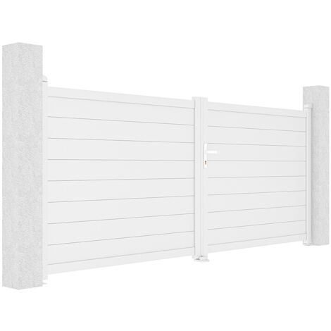 Portón abatible 3,5m EIGER H.140 aluminio blanco