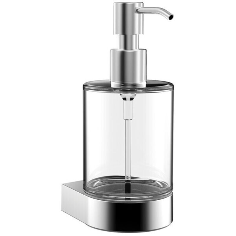 Emco distributeur de savon liquide Flow 272100100 chromé , verre cristal clair, pompe doseuse en ...