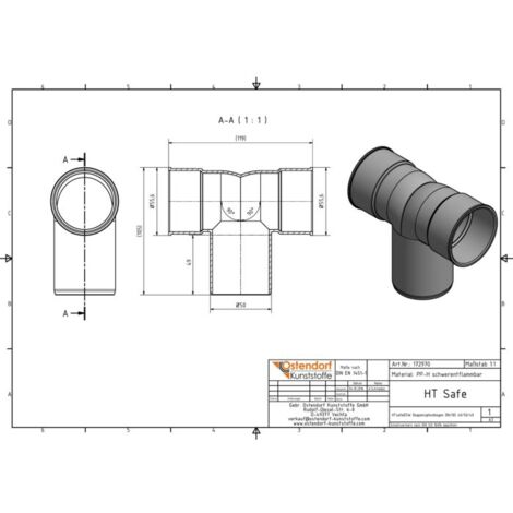Ostendorf HTsafe Coude double HTsafe 172970 DN/OD 40x50x40 double