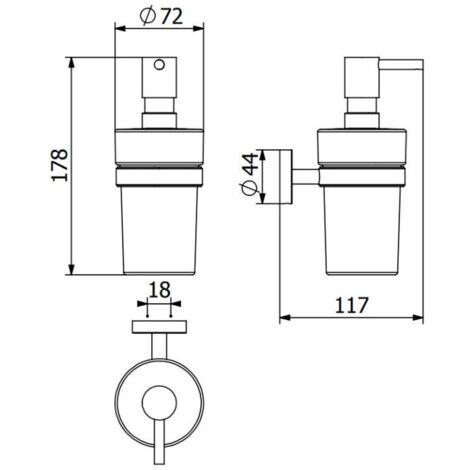 AquaCraft 100 Seifenspender montage mural sans perçage 10050000-00 avec ...