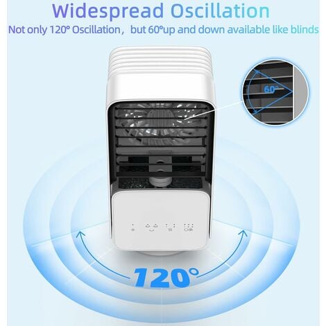 TONCHEAN Climatiseur mobile silencieux,Climatiseur Portable, 4 en 1 Refroidisseur d'air, 700ML ...