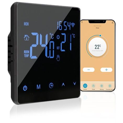 Thermostat connecté WiFi pour chaudière à gaz, thermostat d'ambiance programmable, contrôleur de ...