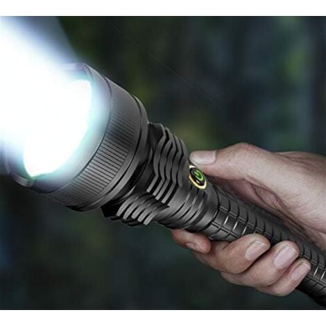 LED Torch USB Rechargeable 5000High Lumen Tactical Torches LED Super Bright Powerful Flashlight Zoomable 5 Modes Waterproof Hand Torch Best for