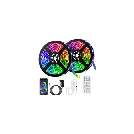 Ruban lumineux LED Intelligent Bluetooth 10M 300RVB 5050 SMD - Avec télécommande + APP ...