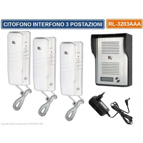 CITOFONO INTERFONO DA PARETE 3 POSTAZIONI DA INTERNO INTERCOMUNICANTI ...