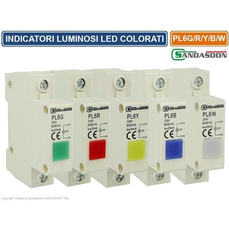 SANDASDON INDICATORE LUMINOSO LED SU GUIDA DIN 1 MODULO PER PRESENZA ...