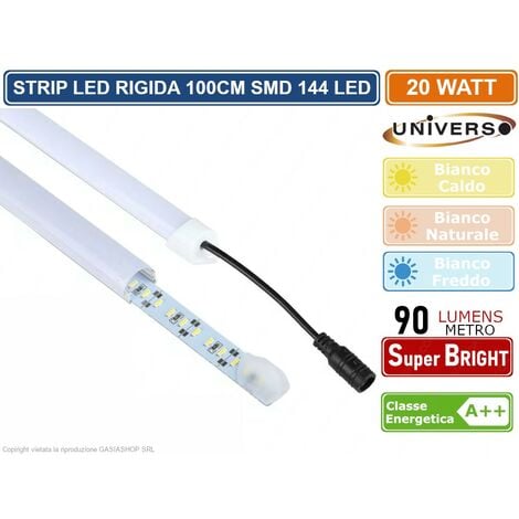 UNIVERSO STRISCIA LED RIGIDA 20W SMD 3014 MONOCOLORE 144 LED CON ...