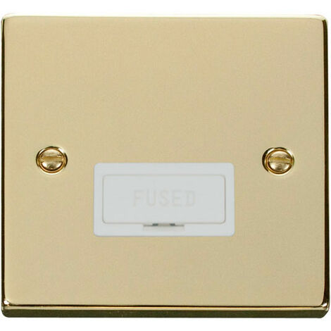 Polished Brass 13A Fused Connection Unit - White Trim - SE Home