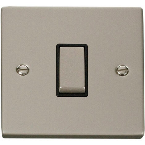 Pearl Nickel 10A 1 Gang Intermediate Ingot Light Switch - Black Trim ...