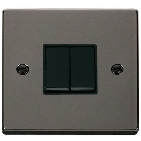 Black Nickel 10A 2 Gang 2 Way Light Switch - Black Trim - SE Home