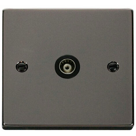 Black Nickel Single Isolated Coaxial Socket - Black Trim - SE Home