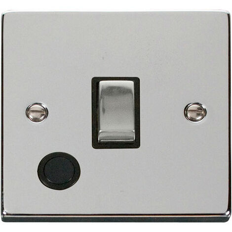 Polished Chrome 1 Gang 20A Ingot DP Switch With Flex - Black Trim - SE Home