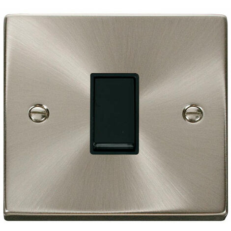Satin / Brushed Chrome 10A 1 Gang Intermediate Light Switch - Black ...