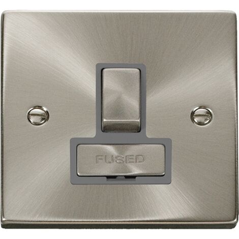 Satin / Brushed Chrome 13A Fused Ingot Connection Unit Switched - Grey ...