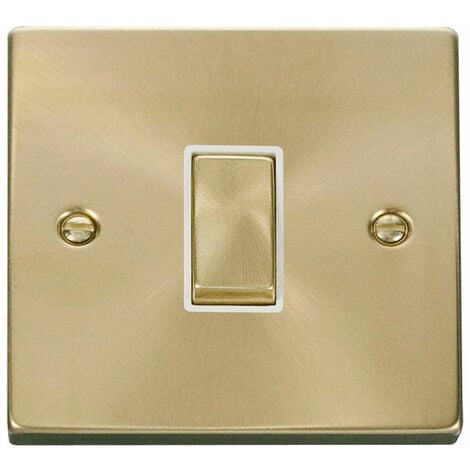 Satin / Brushed Brass 10A 1 Gang Intermediate Ingot Light Switch ...