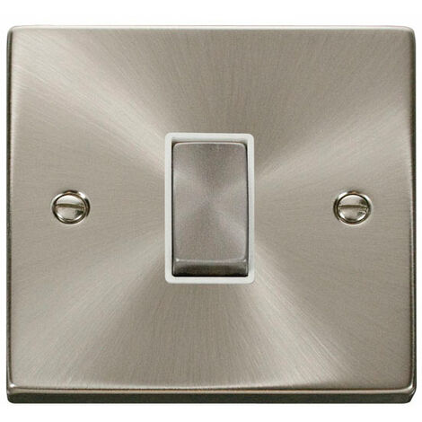 Satin / Brushed Chrome 10A 1 Gang Intermediate Ingot Light Switch ...