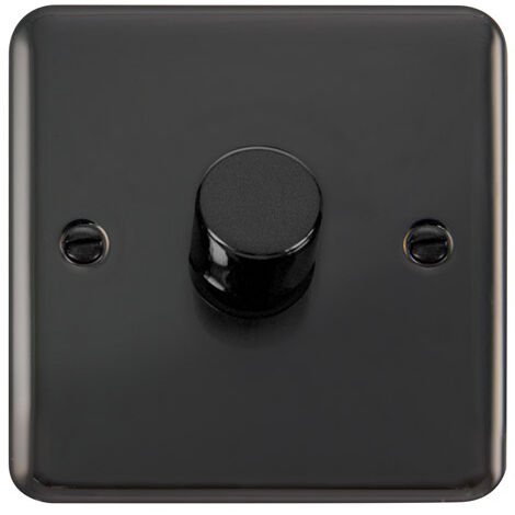 Curved Black Nickel 1 Gang 2 Way LED 100W Trailing Edge Dimmer Light ...